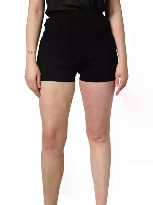 Dolce & Gabbana High-waisted Ribbed Shorts - Black