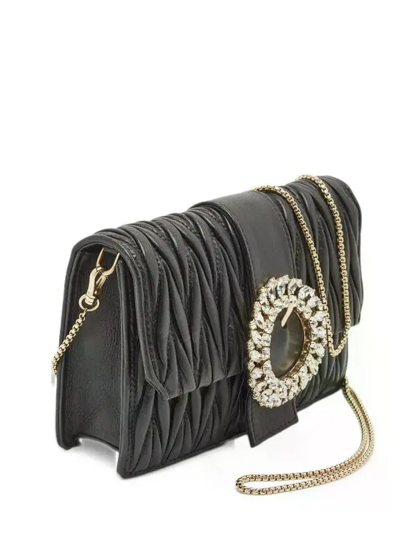 Miu Miu Matelassé Crystal-buckle Clutch Bag
