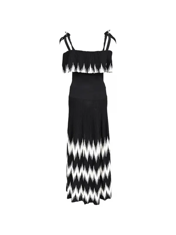 Sandro 2020s Pleated Tie-shoulder Midi Dress