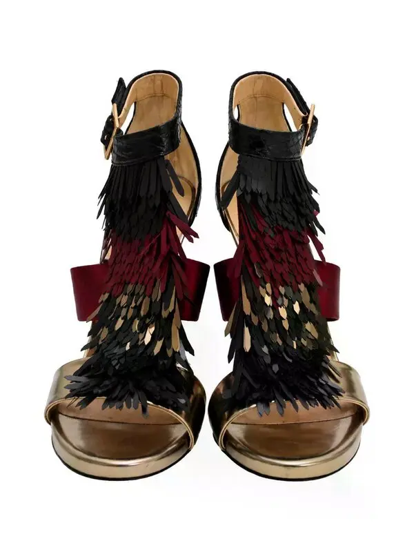 JIMMY CHOO Fedora Fringe Sandals