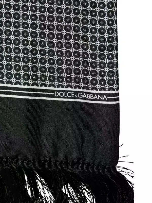Dolce & Gabbana Geometric-print Fringed Scarf