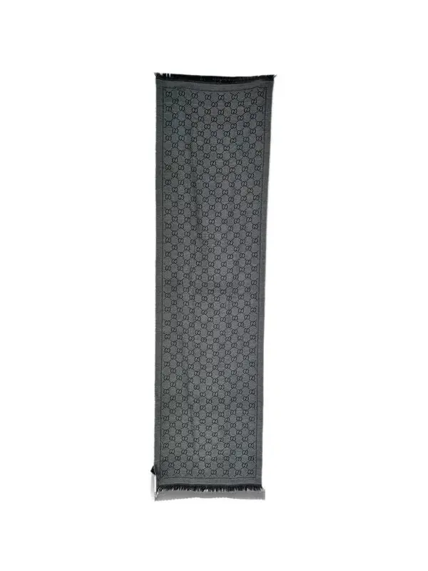 Gucci Gg Jacquard Fringed Scarf