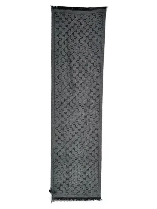 Gucci Gg Jacquard Fringed Scarf