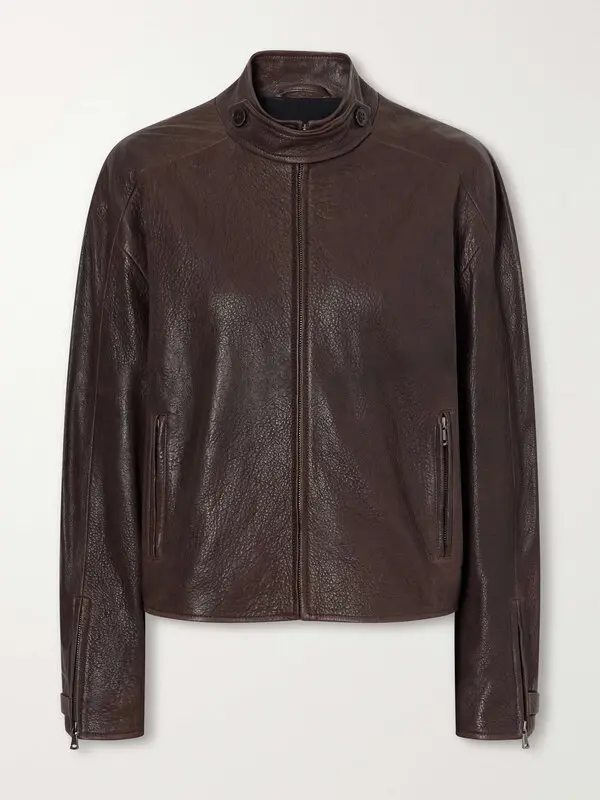 Nour Hammour Vito Full-grain Leather Jacket