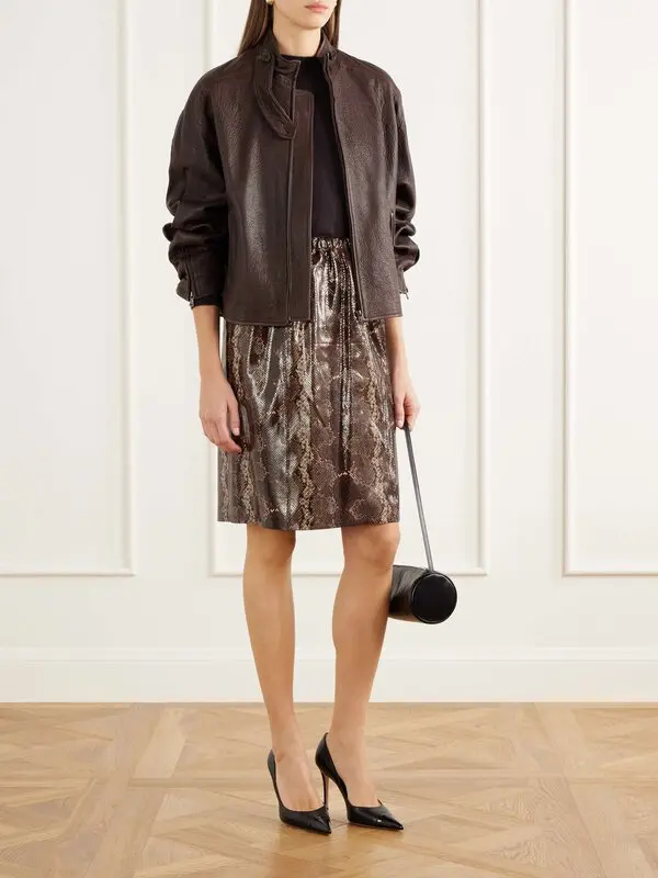 Nour Hammour Vito Full-grain Leather Jacket