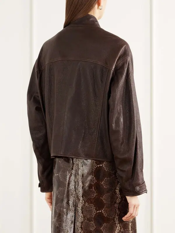 Nour Hammour Vito Full-grain Leather Jacket