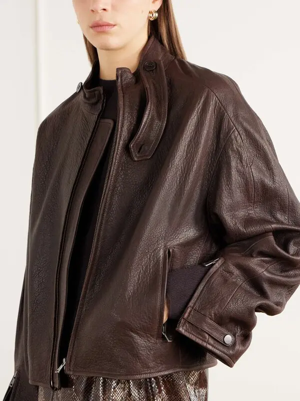Nour Hammour Vito Full-grain Leather Jacket