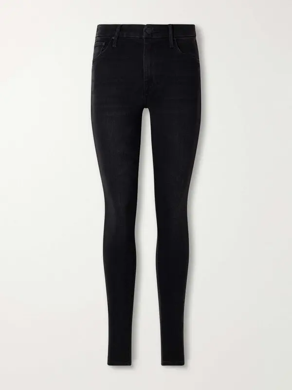 MOTHER The Looker Mid-rise Skinny Jeans - Black