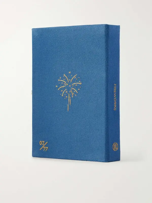 OLYMPIA LE-TAN Fireworks In Paris Embroidered Canvas Clutch - Navy