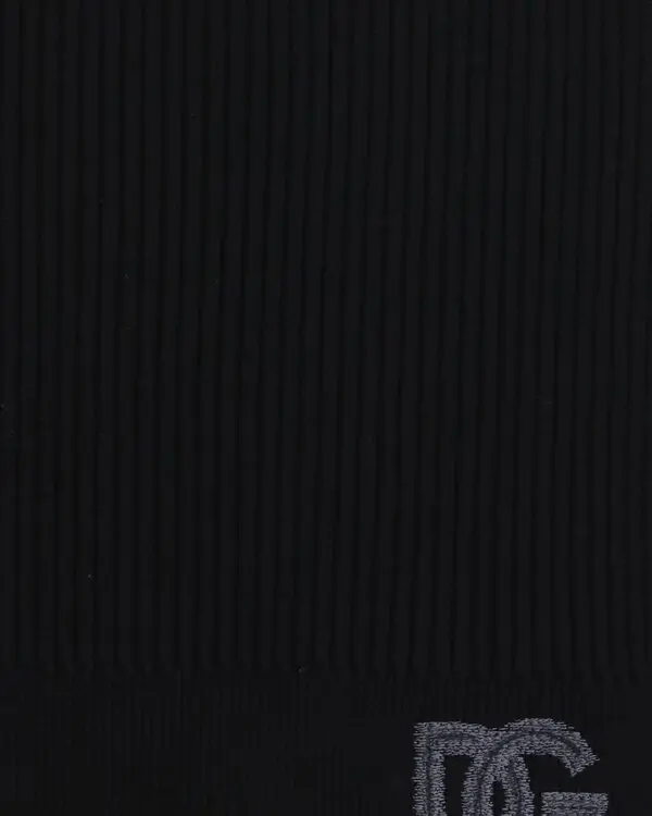 Dolce & Gabbana Dolce Gabbana Logo Embroidered Knitted Scarf