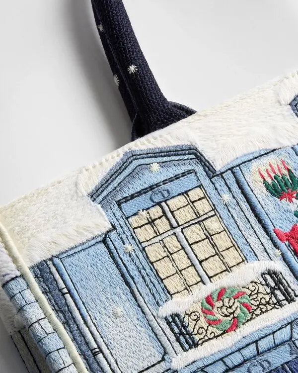 Dior Medium Book Tote With Strap - Blue