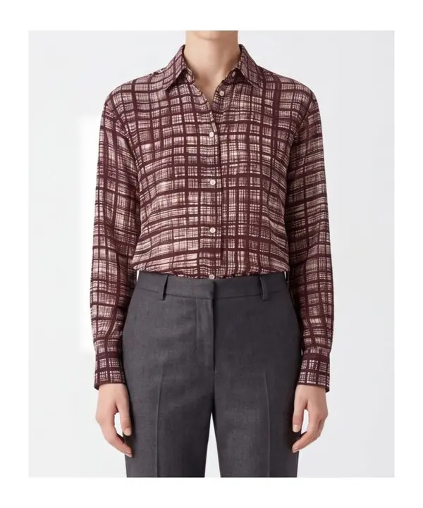 Aspesi Check-print Silk Shirt