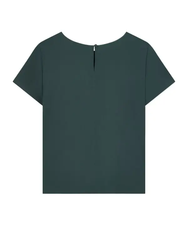 Emporio Armani Satin Blouse In A Silk Blend With Short Sleeves Essential