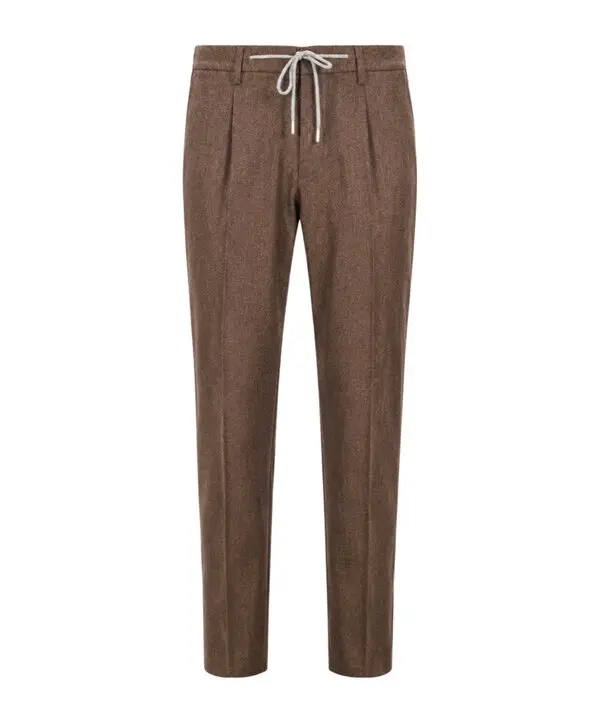 Eleventy Pleated Drawstring-waist Trousers