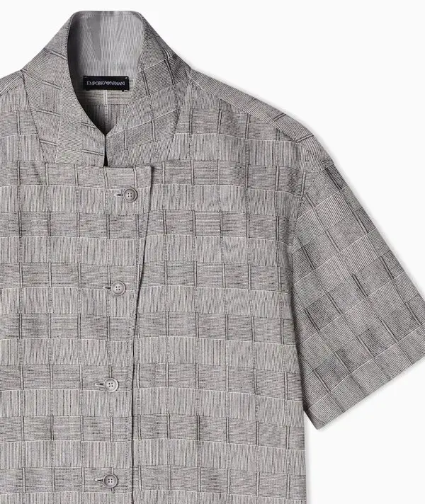 Emporio Armani Jacquard Shirt With Op-art Check Motif