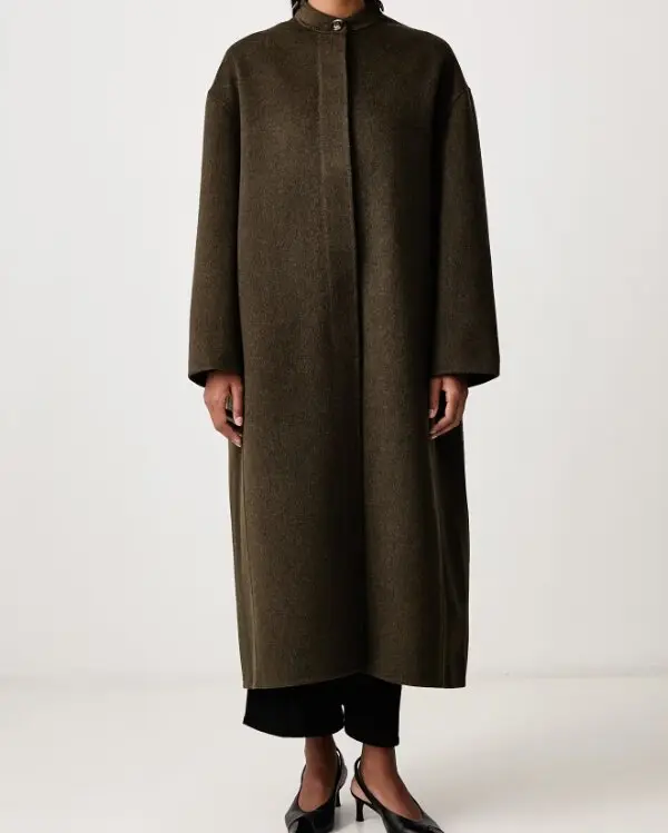 Soeur Scarf-collar Wool Long Coat