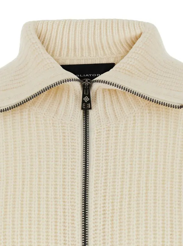 Tagliatore Dundret Ribbed Zip-up Cardigan