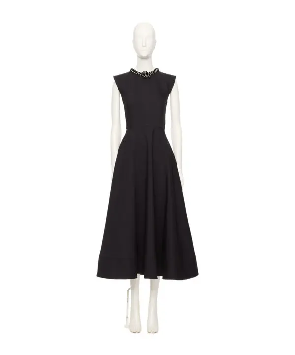 Valentino Garavani Midi Dress In Embroidered Crepe Couture