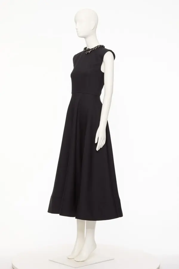 Valentino Garavani Midi Dress In Embroidered Crepe Couture