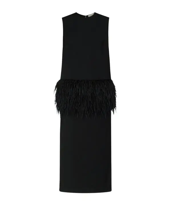 Loulou De Saison Sonia Feather-trim Maxi Dress