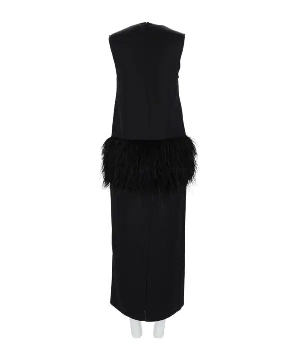 Loulou De Saison Sonia Feather-trim Maxi Dress