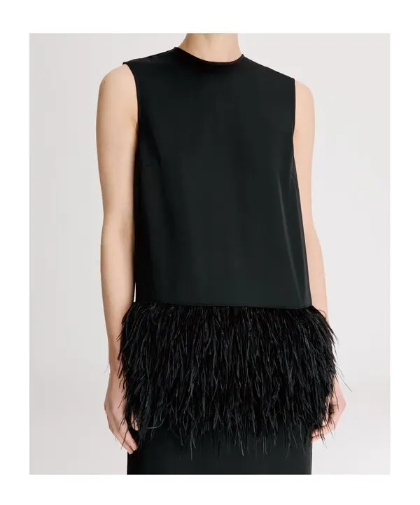 Loulou De Saison Sonia Feather-trim Maxi Dress