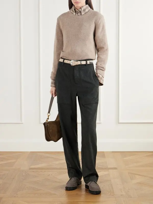 GOD'S TRUE CASHMERE Brushed Cashmere Wide-leg Pants