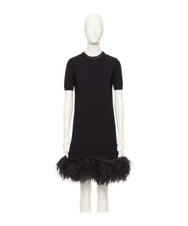 Valentino Garavani Short Embroidered Knit Dress