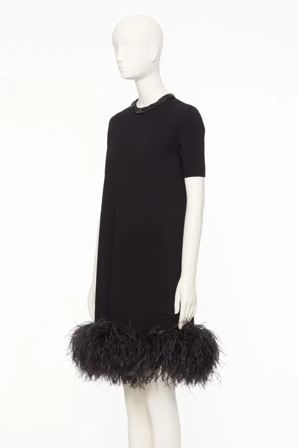 Valentino Garavani Short Embroidered Knit Dress