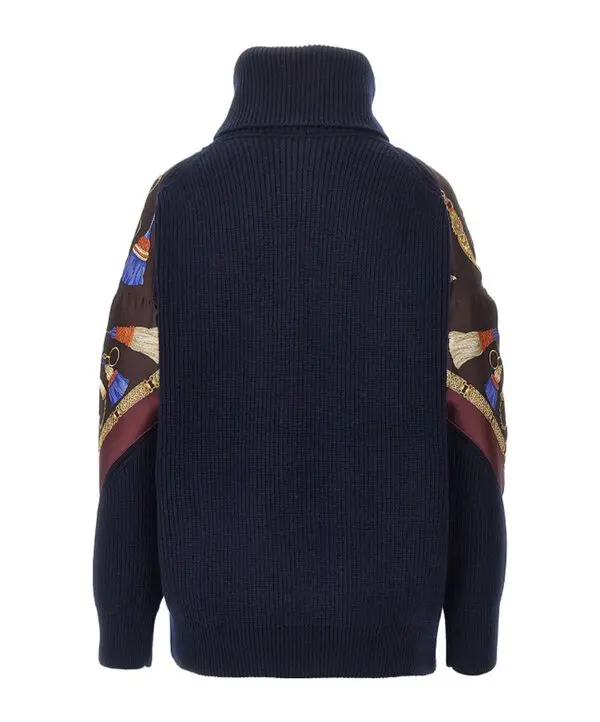 Etro Pattern-panelled Half-zipped Jumper
