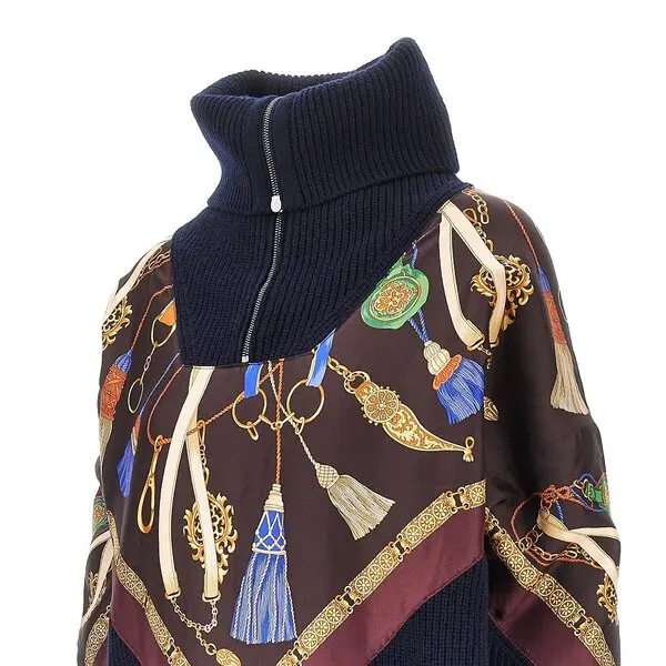 Etro Pattern-panelled Half-zipped Jumper