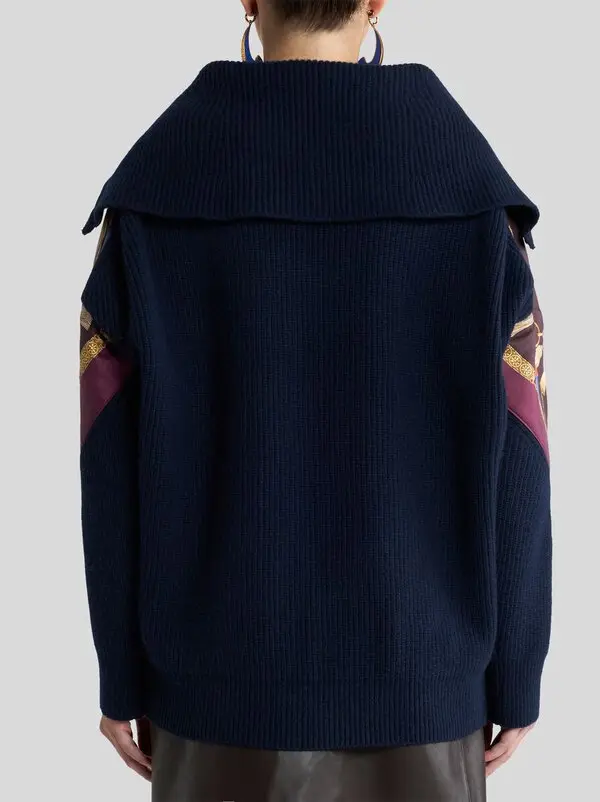 Etro Pattern-panelled Half-zipped Jumper