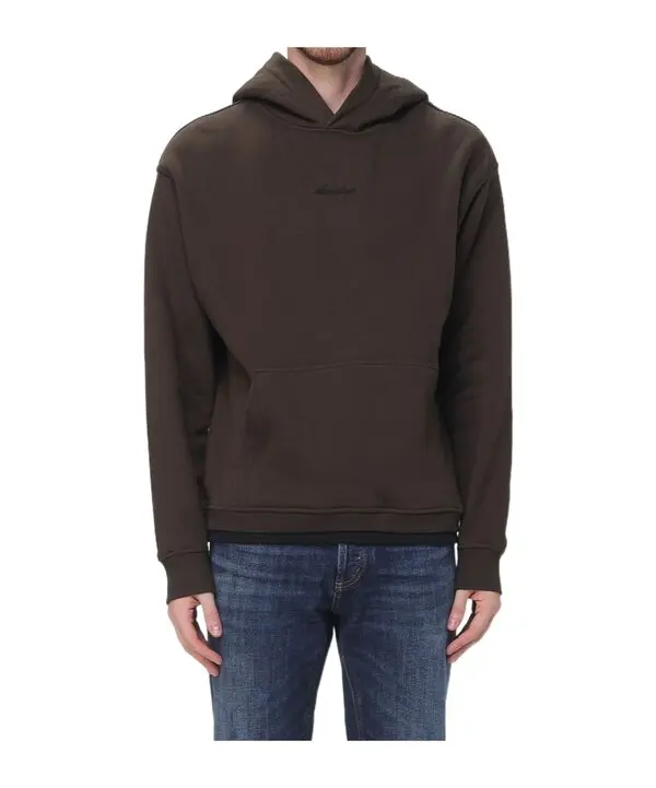 DONDUP Logo-embroidered Ribbed-fleece Hoodie