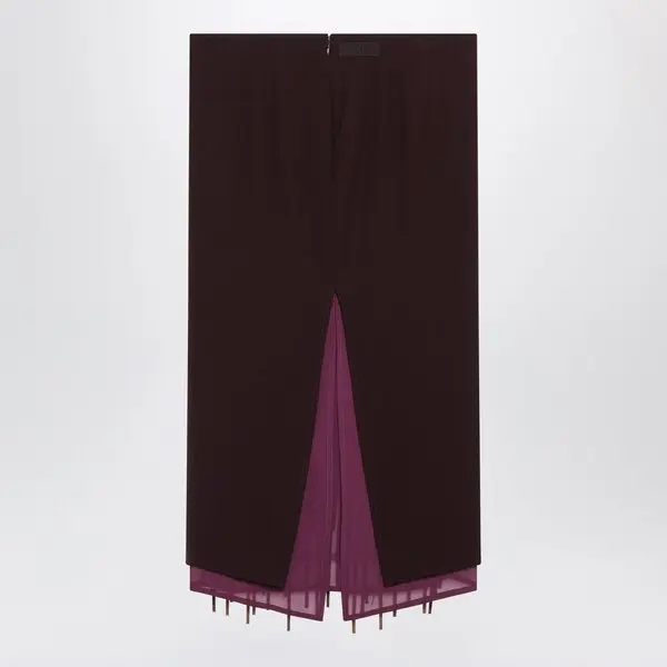 Attico Fringed Midi Skirt - Black