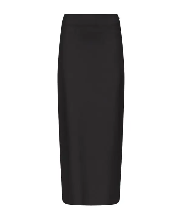 Loulou De Saison Straight-fit Skirt With A Back Slit - Black
