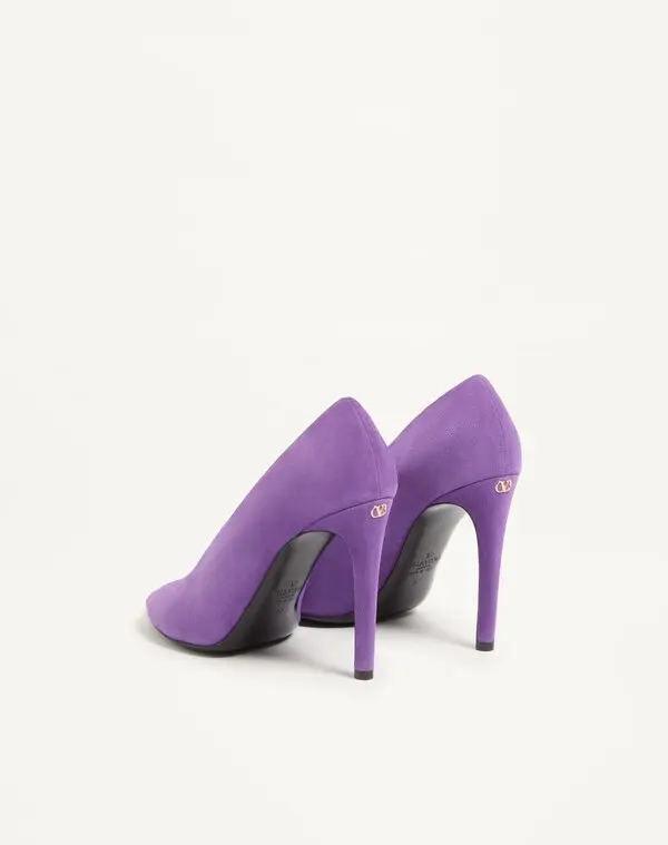 Valentino Garavani Open-toe Révélé Suede Pumps 105mm - Purple