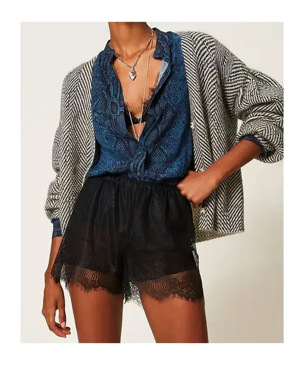 TWINSET Cropped Balloon-sleeve Cardigan