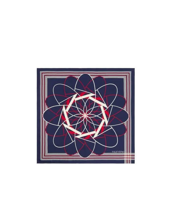 Valentino Garavani Le Fou De L'archive Silk Scarf From The Archive - Blue
