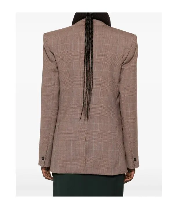 THE FRANKIE SHOP Plaid Double-breasted Blazer