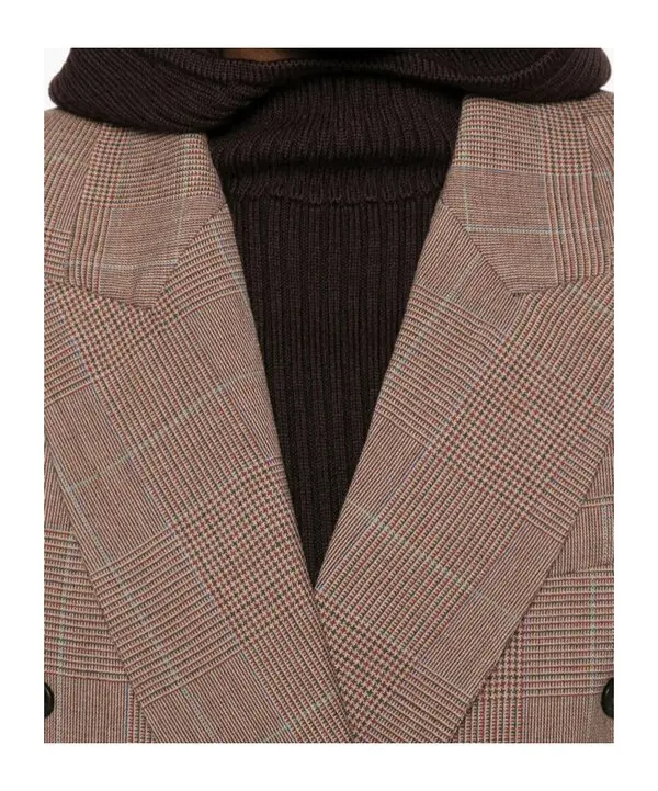 THE FRANKIE SHOP Plaid Double-breasted Blazer