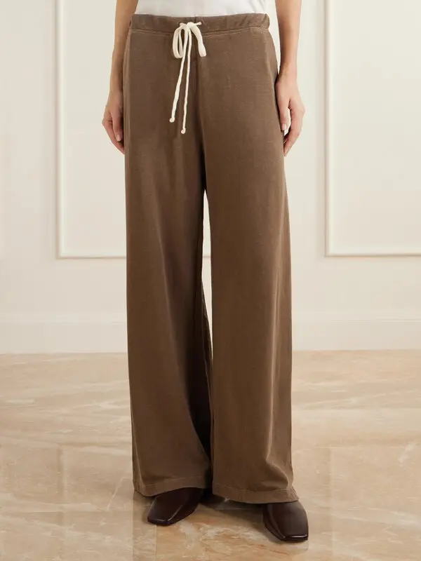 JAMES PERSE Cotton-terry Wide-leg Track Pants