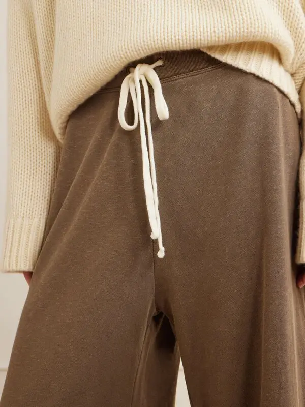 JAMES PERSE Cotton-terry Wide-leg Track Pants