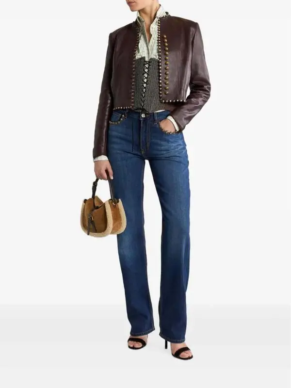 Etro Wool Corset Belt With Houndstooth Motif