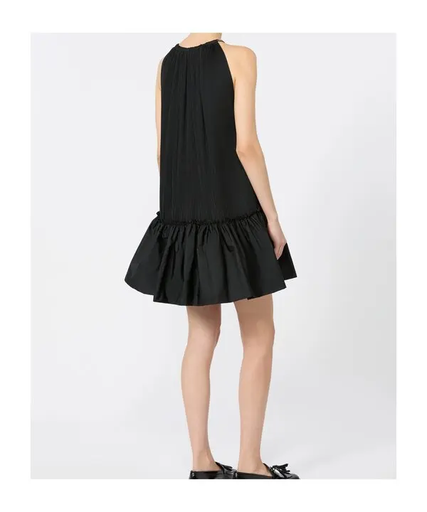Max Mara Short Sleeveless Dress In Pleated Taffeta