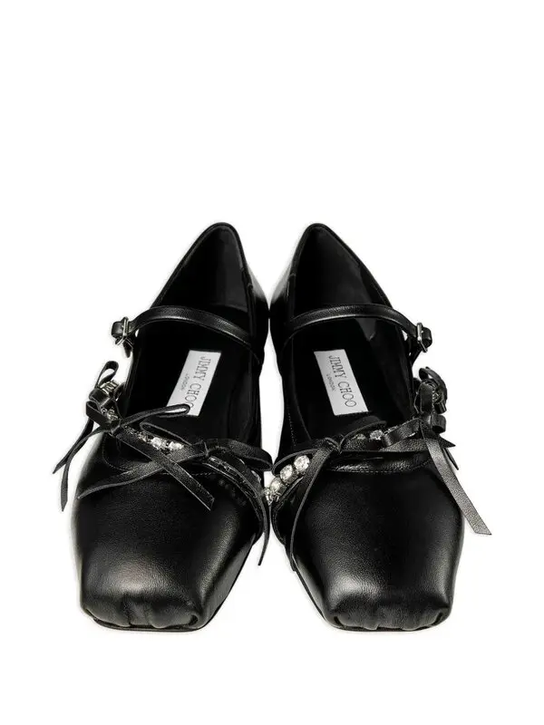 JIMMY CHOO Loli Crystal-embellished Ballet Flats