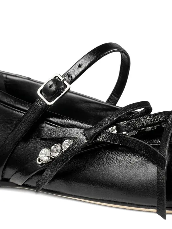 JIMMY CHOO Loli Crystal-embellished Ballet Flats