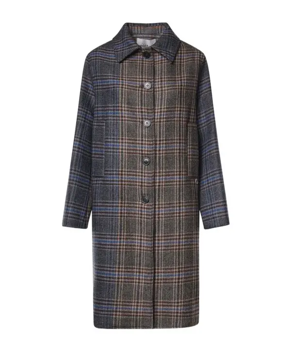 OTTOD'AME Checked Button-front Coat