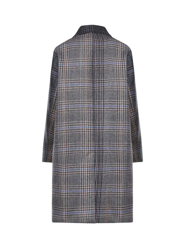 OTTOD'AME Checked Button-front Coat