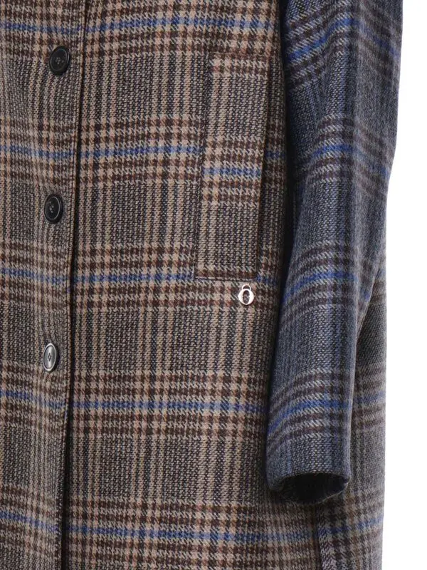 OTTOD'AME Checked Button-front Coat