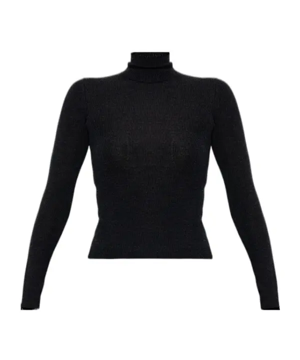 Max Mara Wool Yarn Polo-neck Sweater - Black